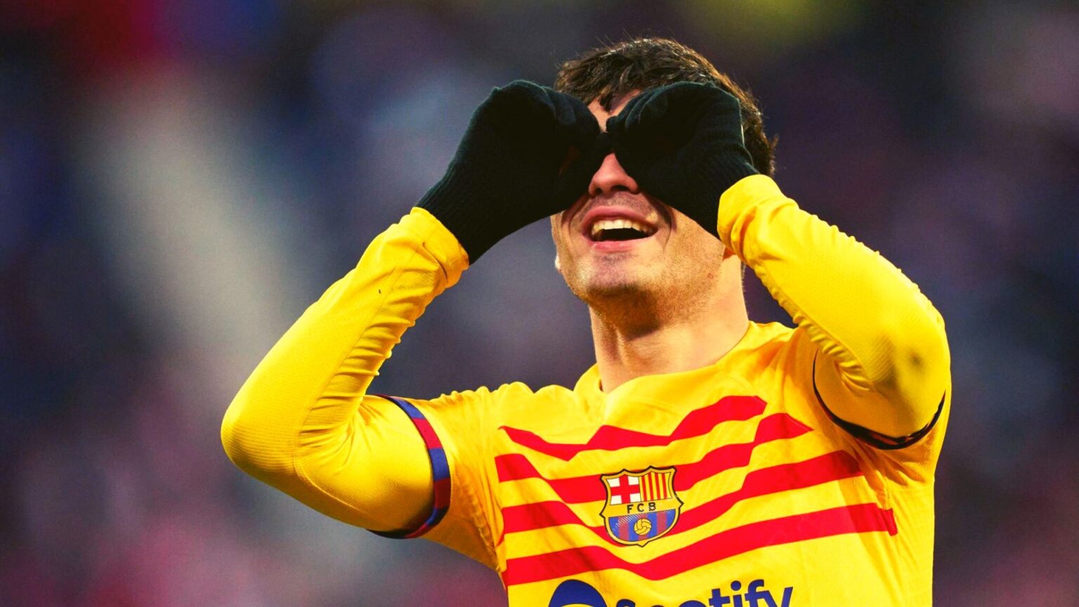 Why Pedri celebrates with his hands cupped as goggles